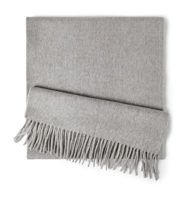 Brunello Cucinelli Cashmere Double-knit Scarf - Grey