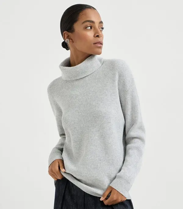 Brunello Cucinelli Cashmere Rollneck Sweater - Grey