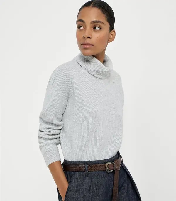 Brunello Cucinelli Cashmere Rollneck Sweater - Grey