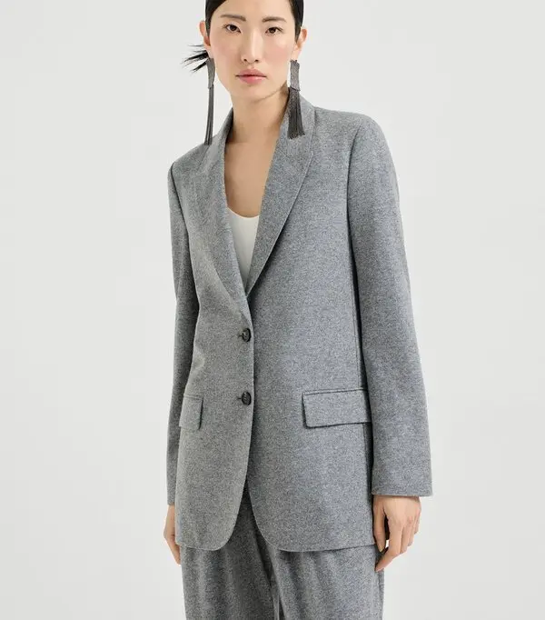 Brunello Cucinelli Cashmere Jersey Blazer - Grey