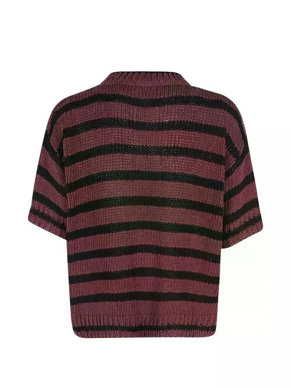 ROBERTO COLLINA Striped Open-knit Sweater