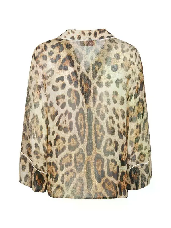ERMANNO FIRENZE Leopard-print Piped Blouse