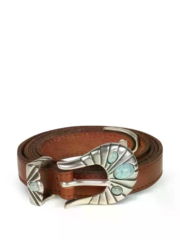 Orciani Stone-embellished Leather Belt