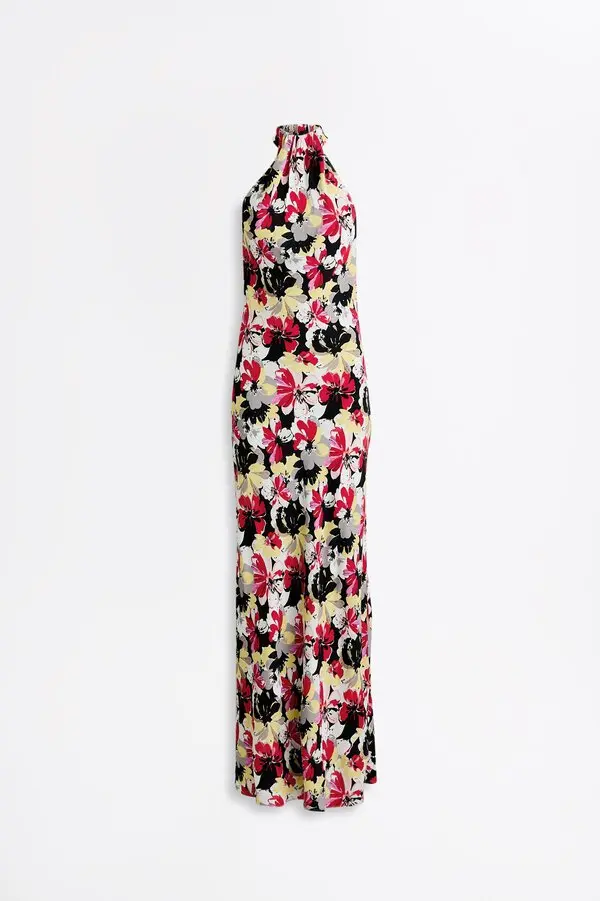 Scanlan Theodore Printed Drape Neck Gown - Multi