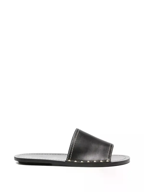 TOTEME Studded Contrast-stitch Sandals - Black