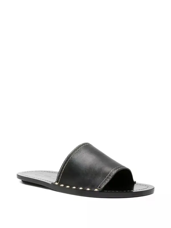 TOTEME Studded Leather Slides - Black