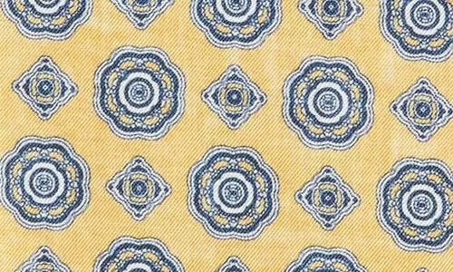 Nordstrom Medallion Reversible Silk Pocket Square - Yellow