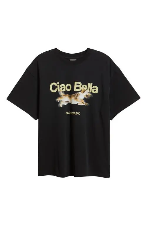 SANTO STUDIO Ciao Bella Graphic Cotton T-shirt