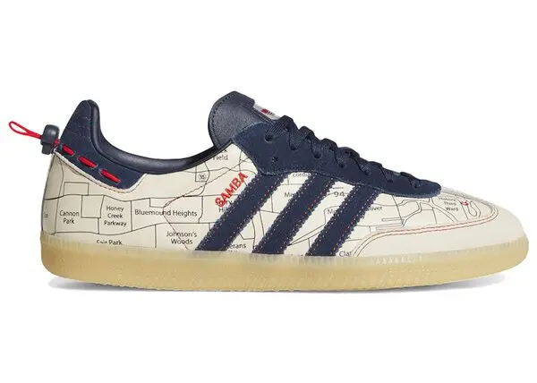 Adidas Samba Eric Shake James 414 Day Viewfinder Milwaukee Sneakers - Crew White/core Navy Blue/red