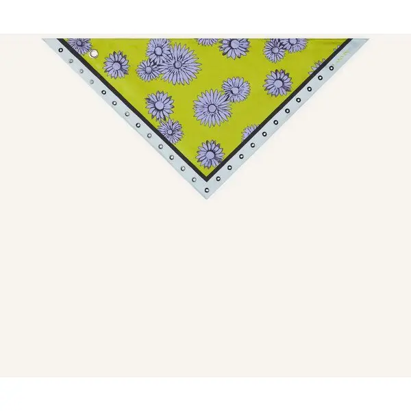 LANVIN Triangle Silk Scarf With Marguerite Motifs