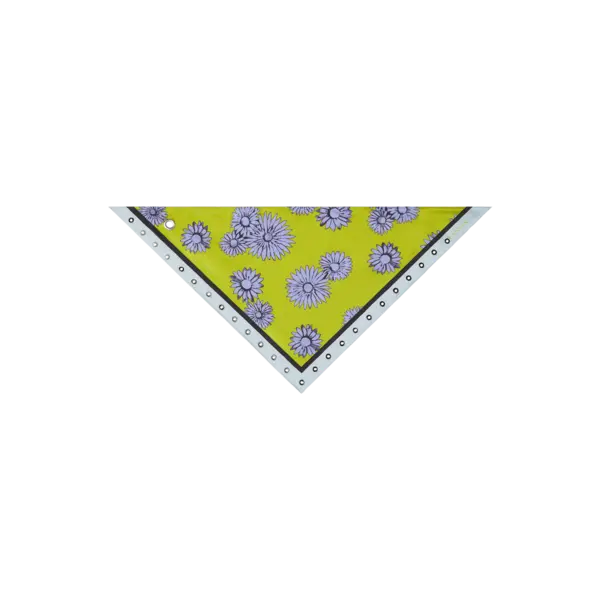LANVIN Triangle Silk Scarf With Marguerite Motifs - Green