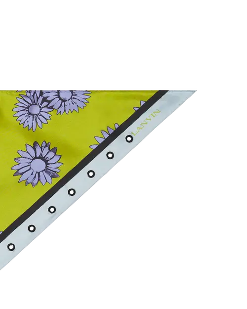 LANVIN Triangle Silk Scarf With Marguerite Motifs