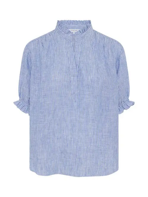 Gerard Darel Cezia Ruffled-sleeve Linen Blouse