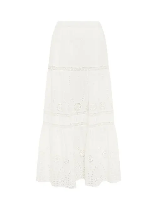 Gerard Darel Jaly Embroidered Tiered Maxi Skirt