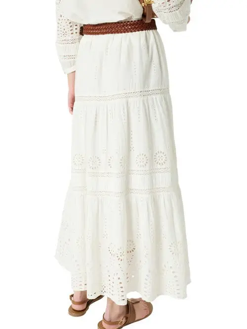 Gerard Darel Jaly Embroidered Tiered Maxi Skirt