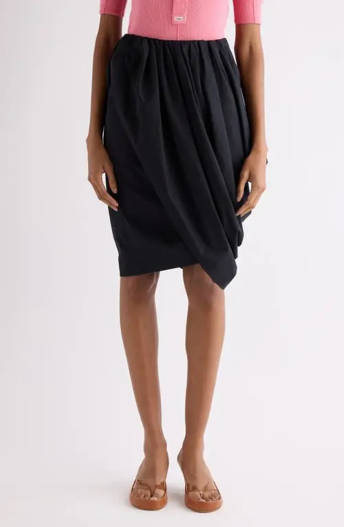 Chloé Draped Organic Cotton Poplin Skirt - Black