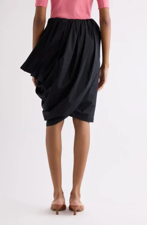Chloé Draped Organic Cotton Poplin Skirt - Black