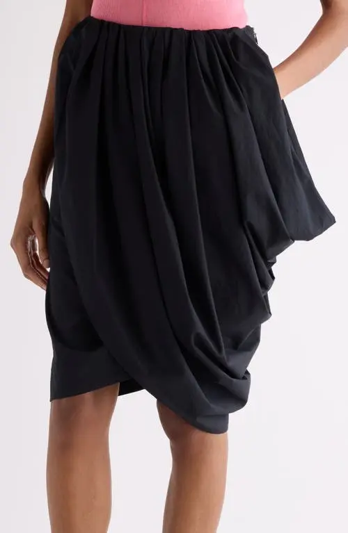 Chloé Draped Organic Cotton Poplin Skirt - Black