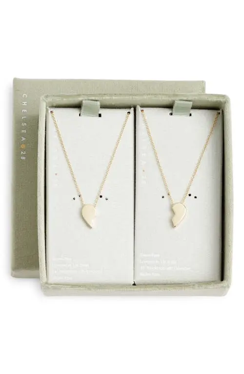 Chelsea28 Set Of 2 Demi Fine Mommy & Me Heart Pendant Necklaces - Gold