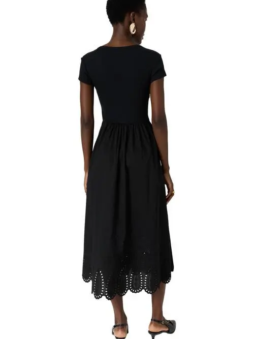 Gerard Darel Rynah Scalloped Midi Dress