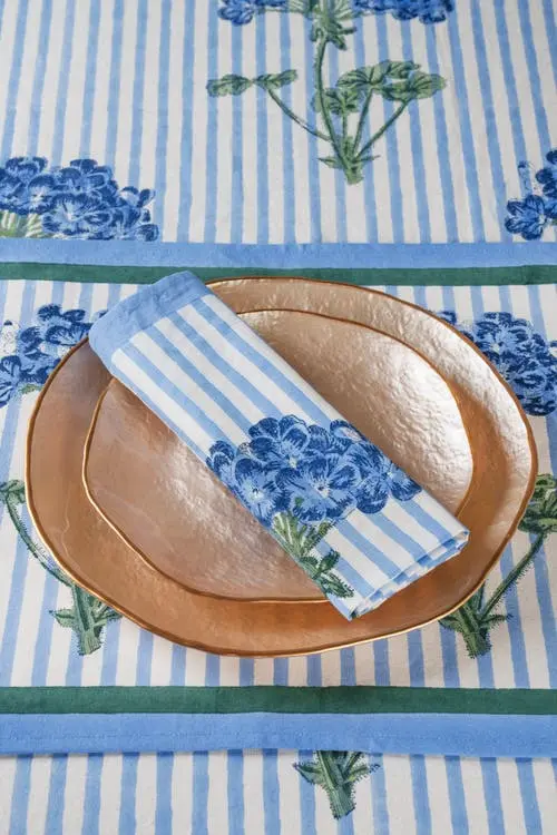 INNER CHILD Hydrangea Blockprint Napkinsset Of 4