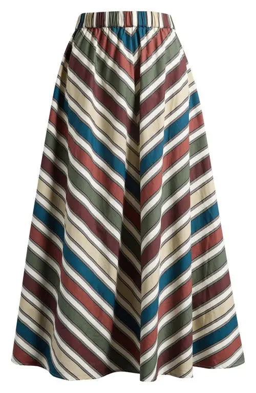 Topshop Stripe Cotton Skirt