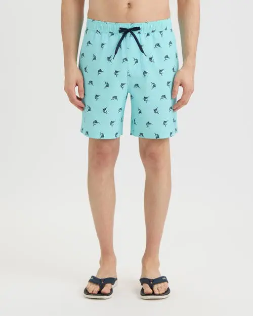 SALT LIFE Printed Sandbar Sunday Shorts - Aruba Blue