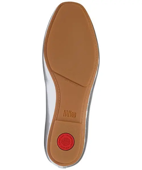Fitflop Delicato High-cut Leather Ballet Flats - Silver