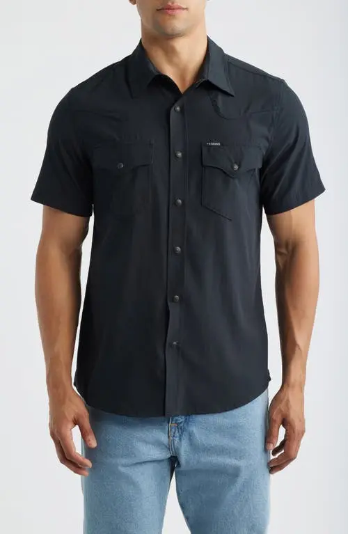 Tecovas Performance Western Short Sleeve Button-up Shirt - Black