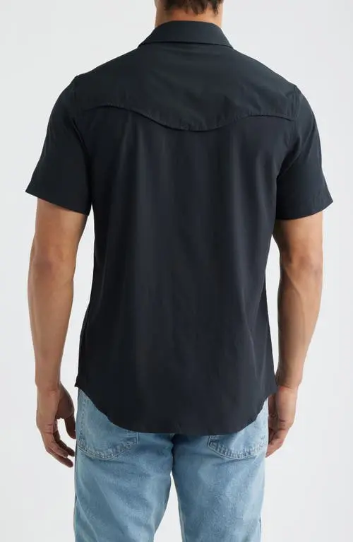 Tecovas Performance Western Short Sleeve Button-up Shirt - Black