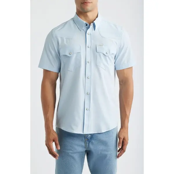 Tecovas Performance Western Short Sleeve Button-up Shirt - Sky