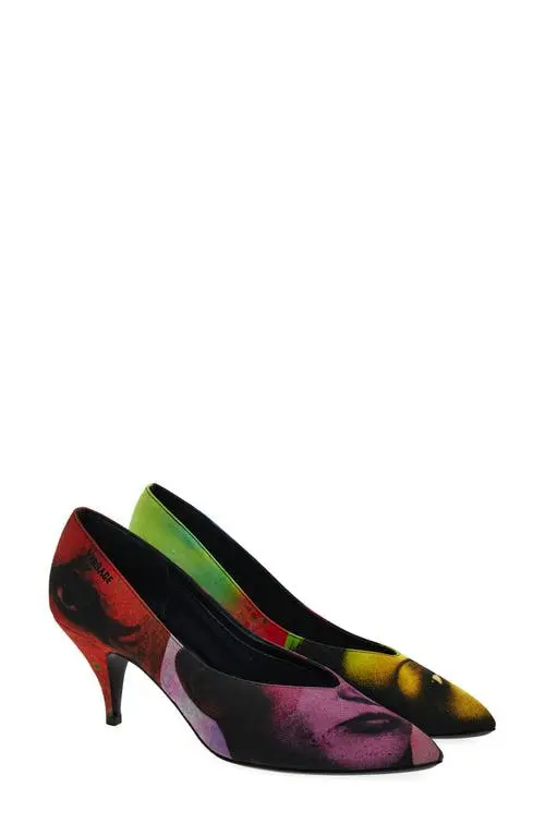 Versace Tina Pointed Toe Pumps - Purple Multi