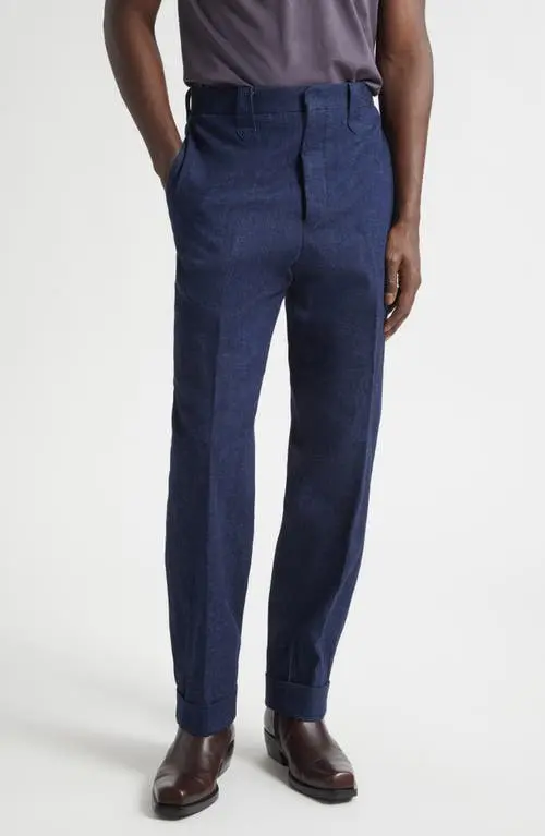 Double Rl Slim Fit Denim Western Straight Leg Pants - Indigo