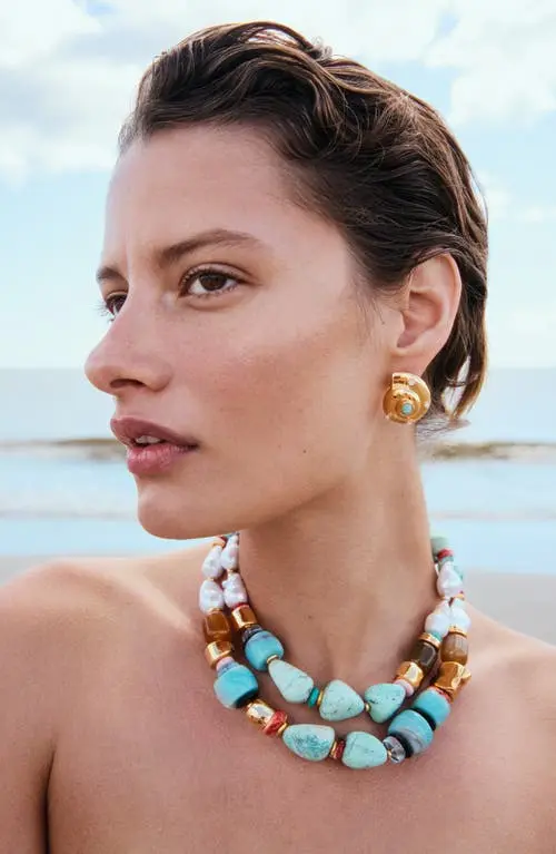 LIZZIE FORTUNATO Nautilus Shell Stud Earrings