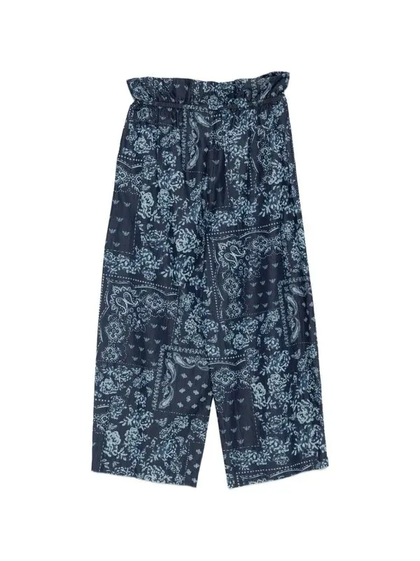 Emporio Armani Printed Cotton Trousers - Blue