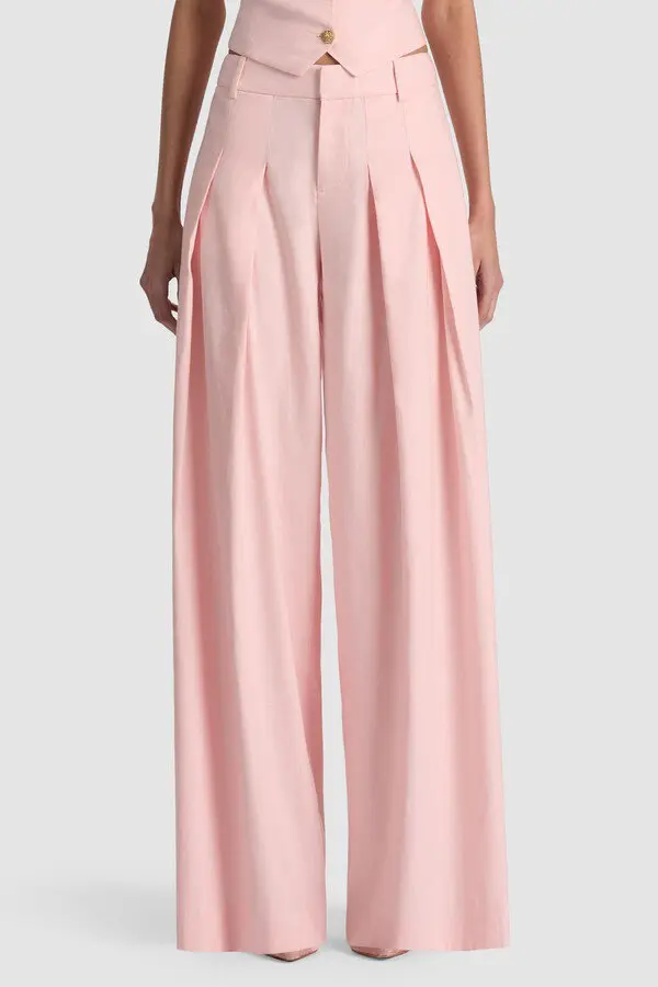 Alice + Olivia Blaire Pleated Pant - Neutral