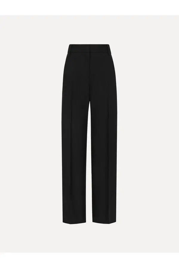 Oscar De La Renta Wide-leg Wool-blend Pant - Red