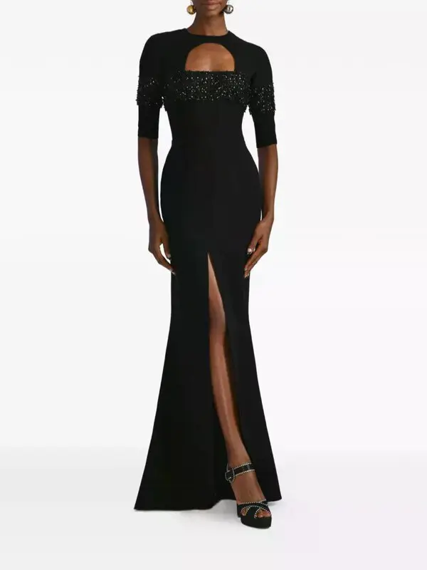 SAIID KOBEISY Beaded Gown Dress