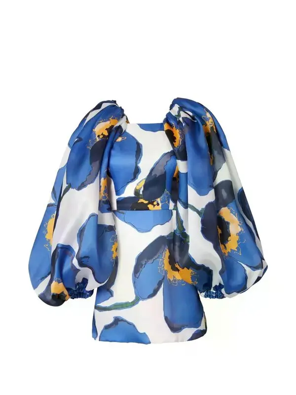 Carolina Herrera Floral-print Mini Dress - Blue