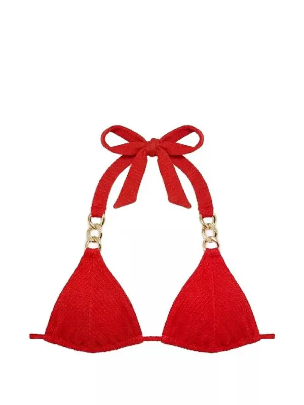 BEACH BUNNY Raja Skimpy Chain-link Bikini Top - Red