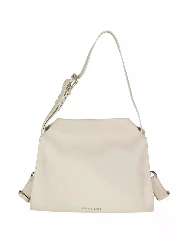 ORTIGNI Pebbled Leather Shoulder Bag - Neutrals