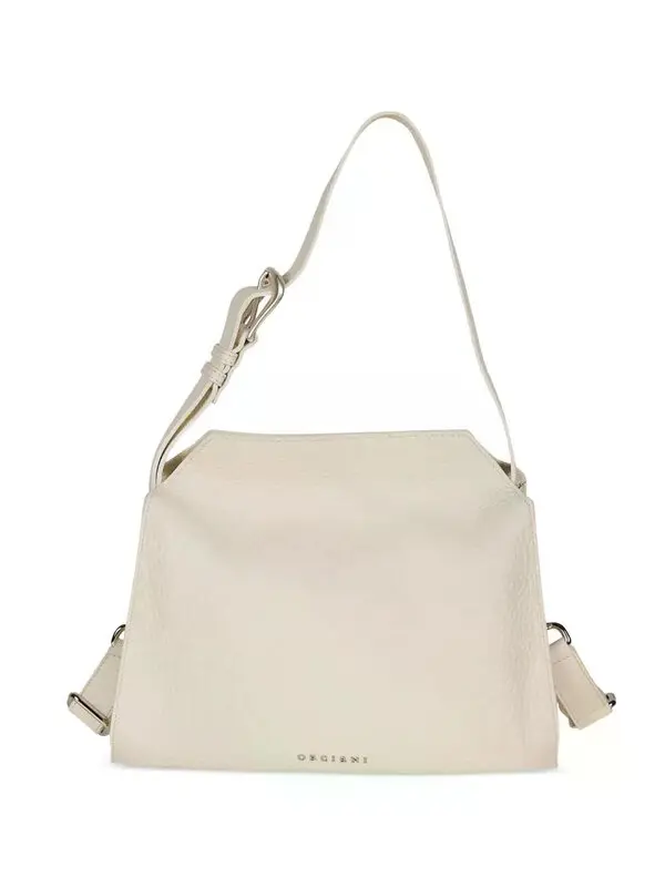 ORTIGNI Pebbled Leather Shoulder Bag - Neutrals