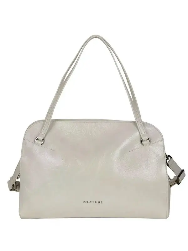 ORTIGNI Grained Leather Shoulder Bag - Neutrals