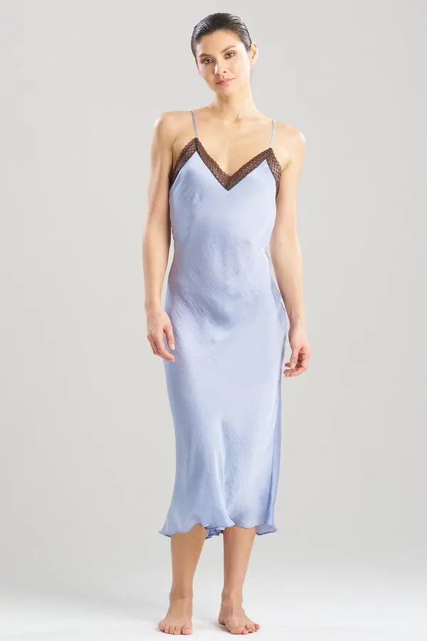 Natori Ashley Icon Lace Slip Dress - Blue