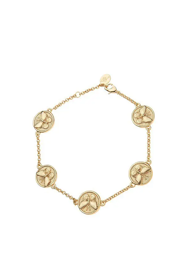 JANE WIN Free Baby Coin Station Bracelet - Gold