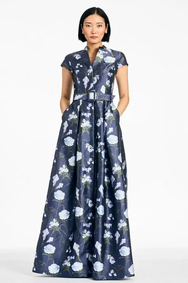 Sachin & Babi Marta Glacial Bouquet Gown - Floral