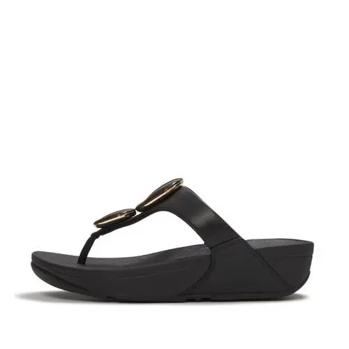 Fitflop Lulu Marbled Stone Toe Post Sandals - Black