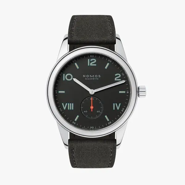 NOMOS GLASHUTTE Club Campus 38 Night Black Dial Watch, 38.5mm,|738 - Stainless Steel