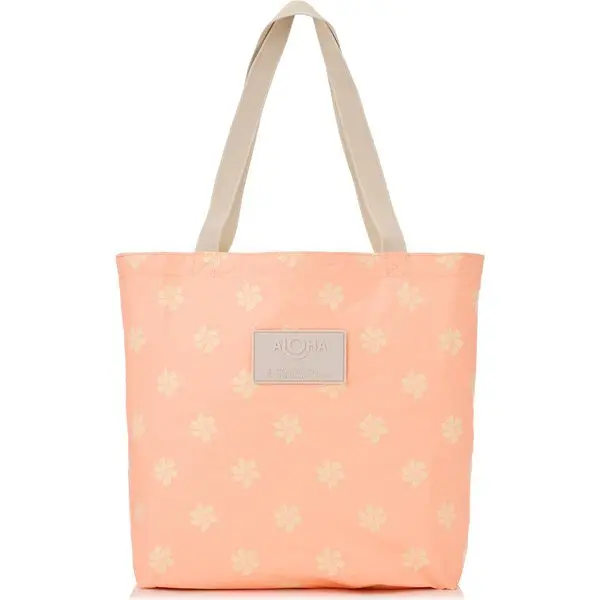 ALOHA COLLECTION Casa Gardenia Reversible Water Resistant Tyvek® Tote - Peachy