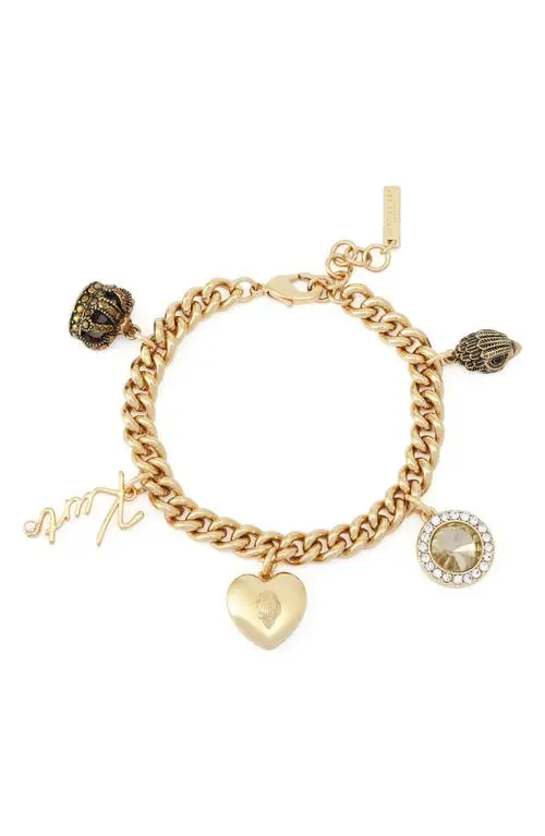 Kurt Geiger Mixed Charm Curb Chain Bracelet - Gold